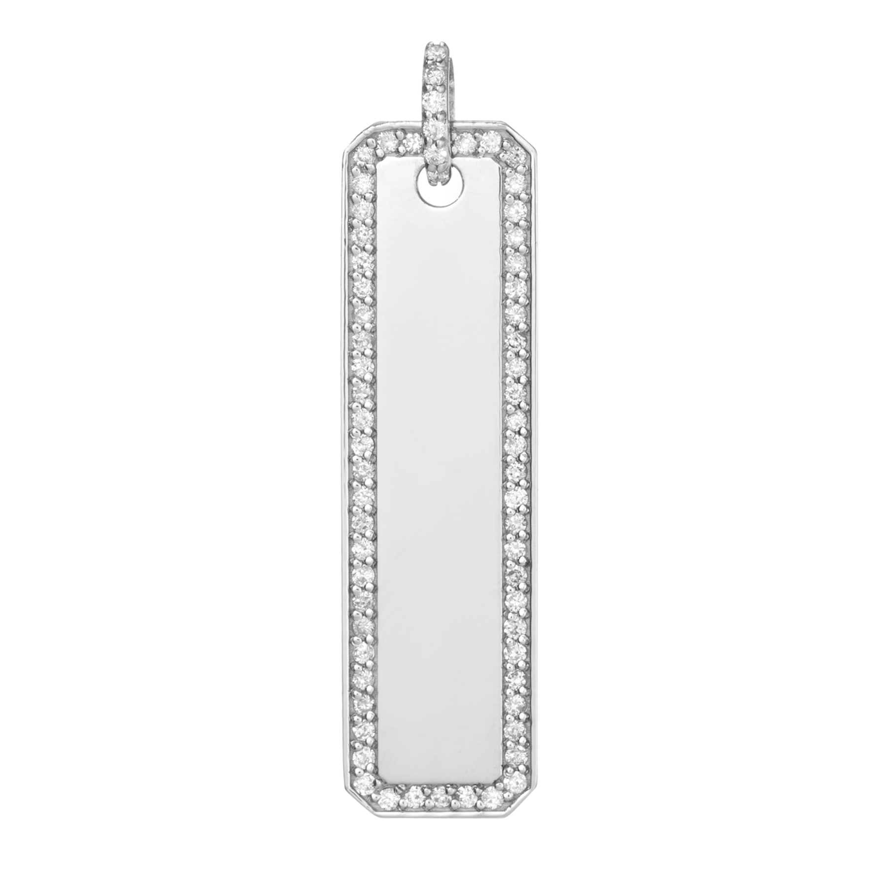 14K Long Lab Diamond Outlined Dog Tag – Nolita