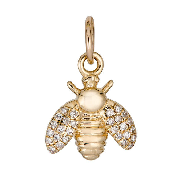 14K Mini Diamond Bee Charm