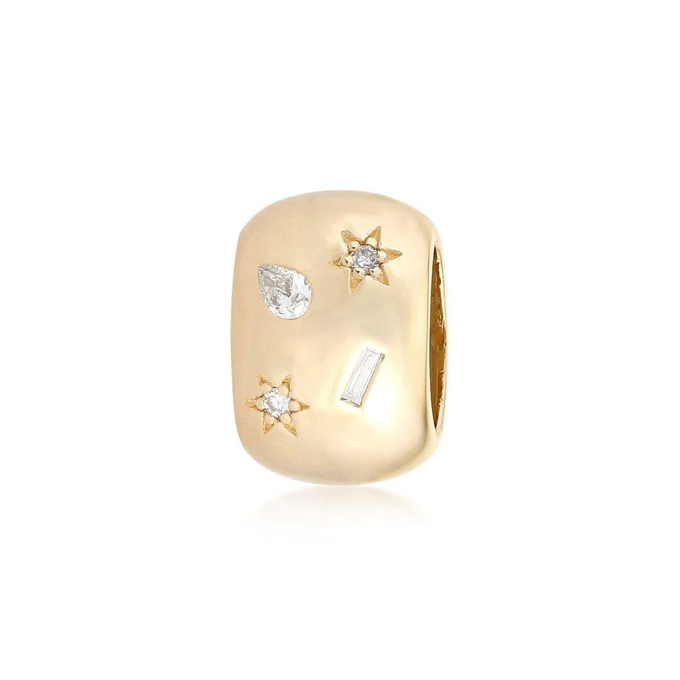 14K Multi Shape Diamond Spacer Bead