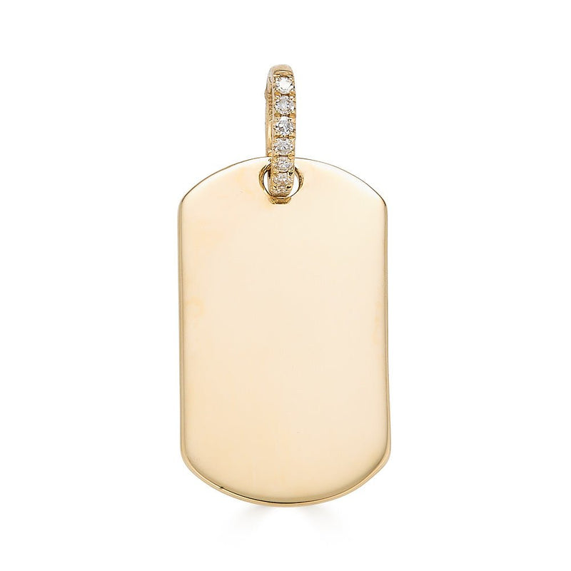 14K Diamond Dog Tag