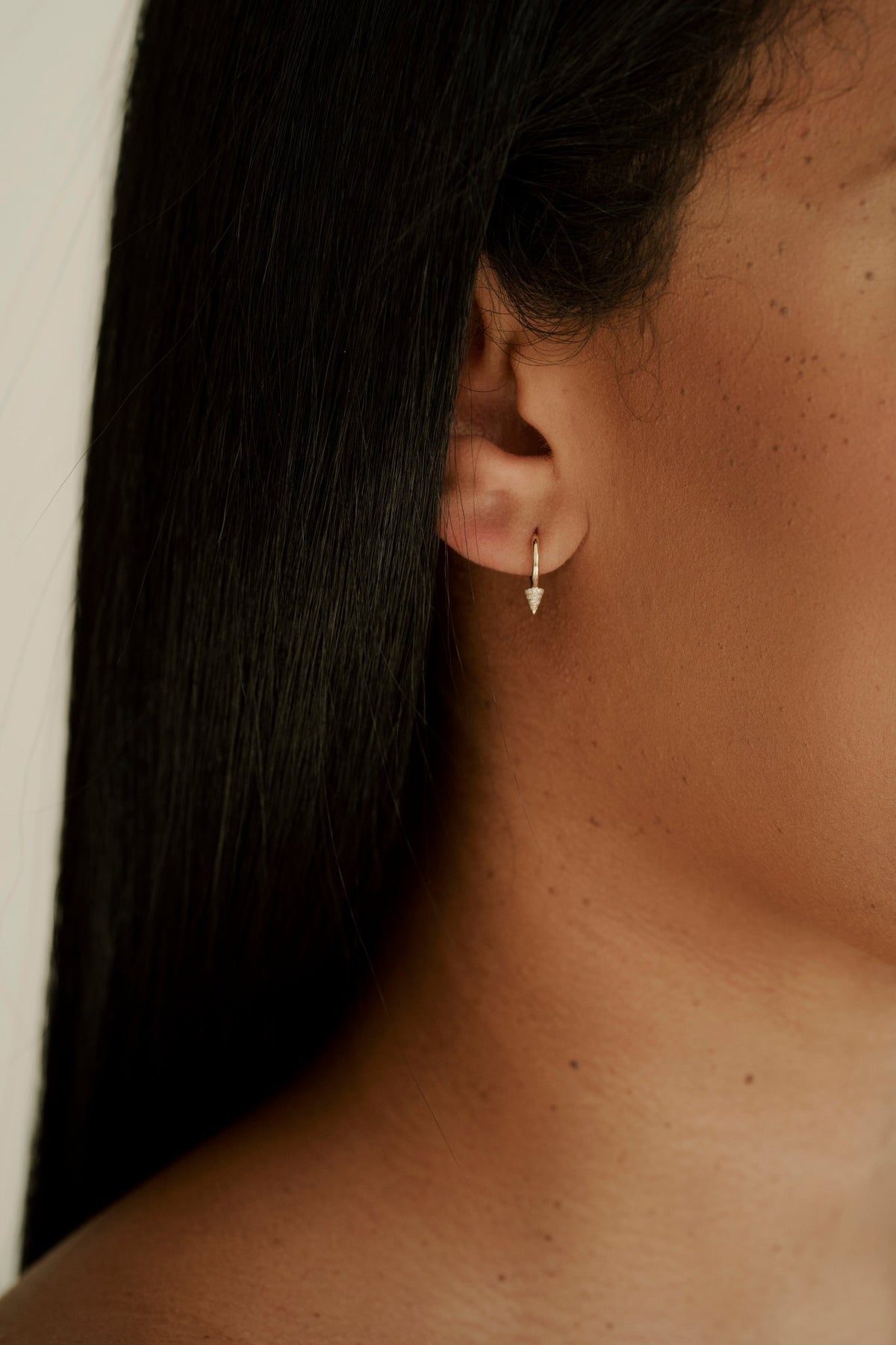 14K Diamond Spike Huggies