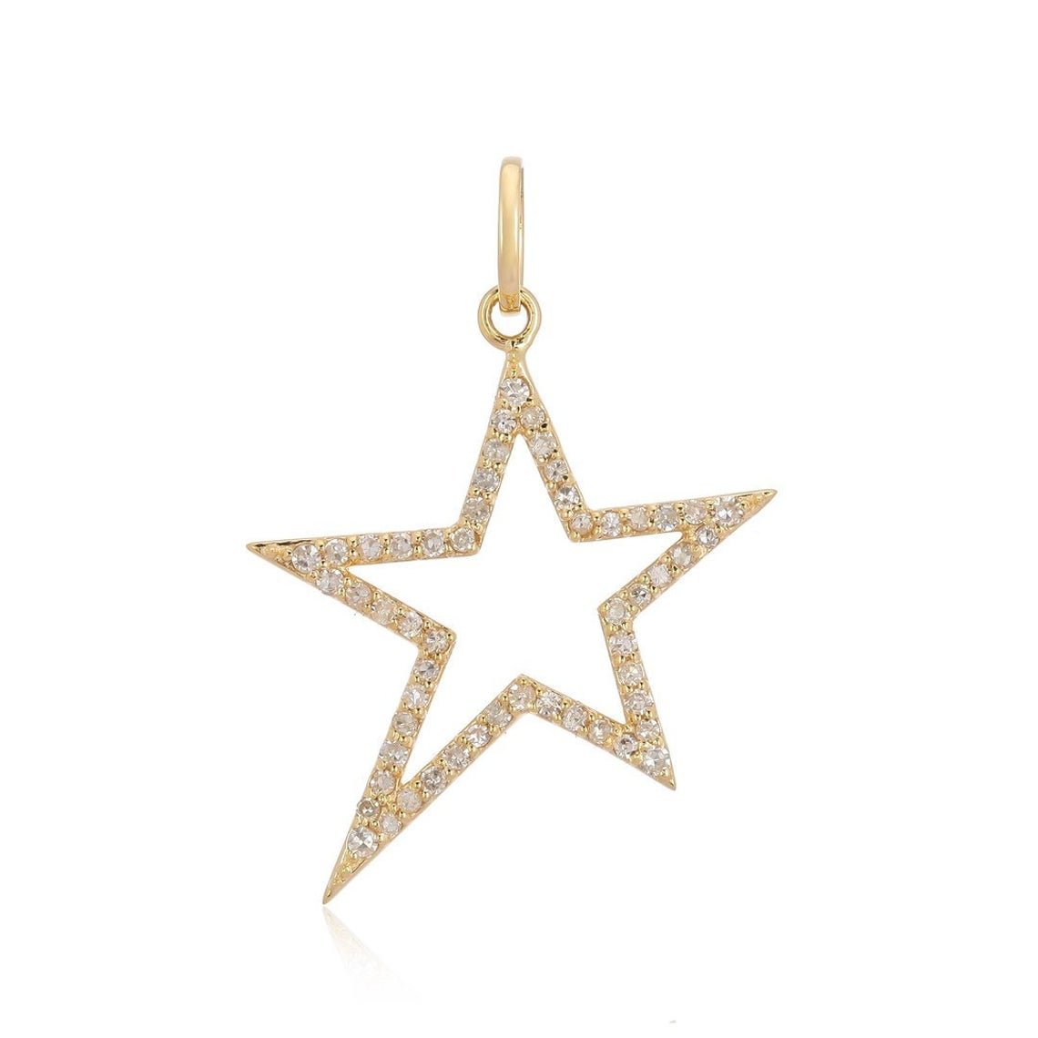 14K Diamond Star Charm