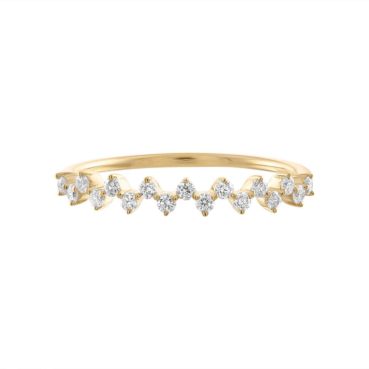 14K Diamond Zig Zag Ring